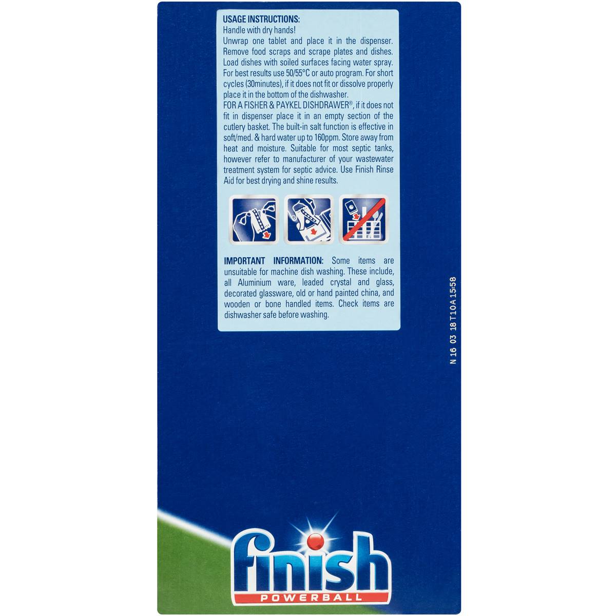 Finish Powerball All In One Dishwasher Tablets Lemon 120 Pack at Wilbur ...