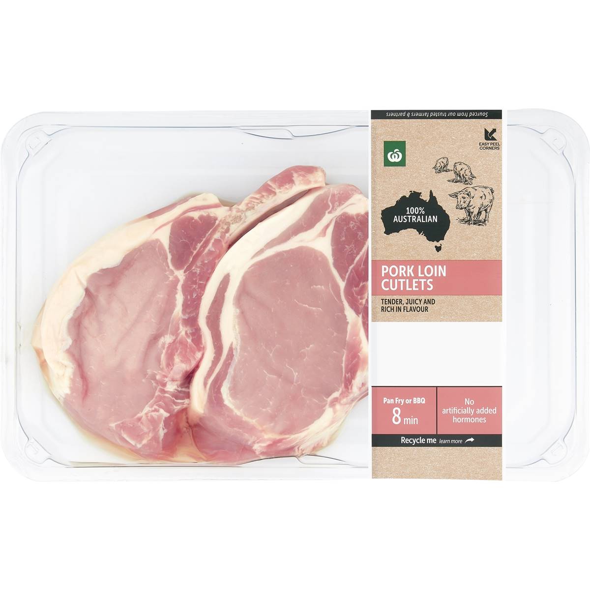 Woolworths Pork Loin Cutlets Medium 400g - 700g | Woolworths