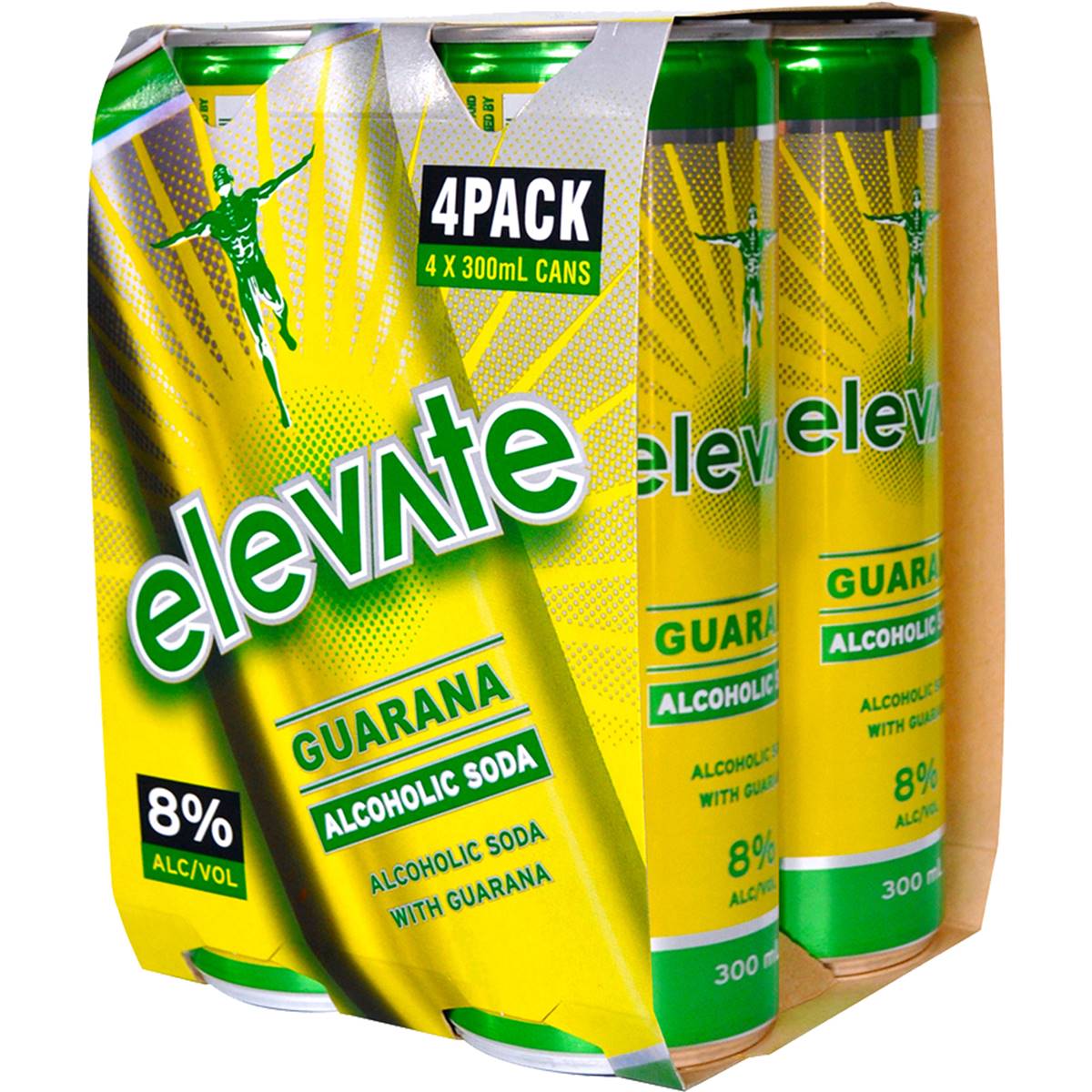 Elevate Alcoholic Soda With Guarana 4x300ml | Woolworths