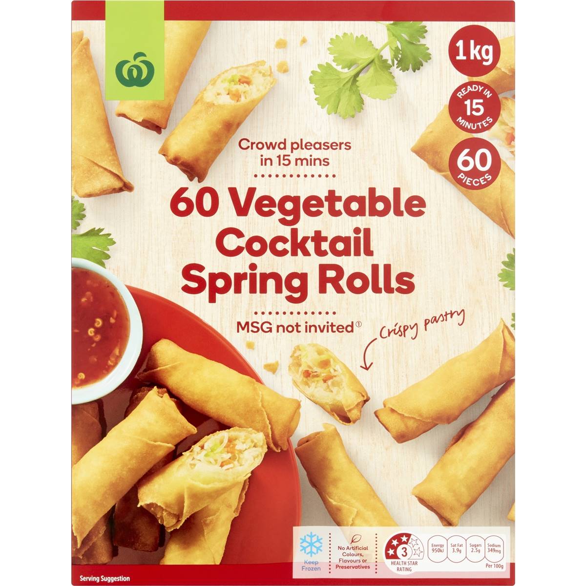 Woolworths Vegetable Cocktail Spring Rolls 60 Pack | Woolworths