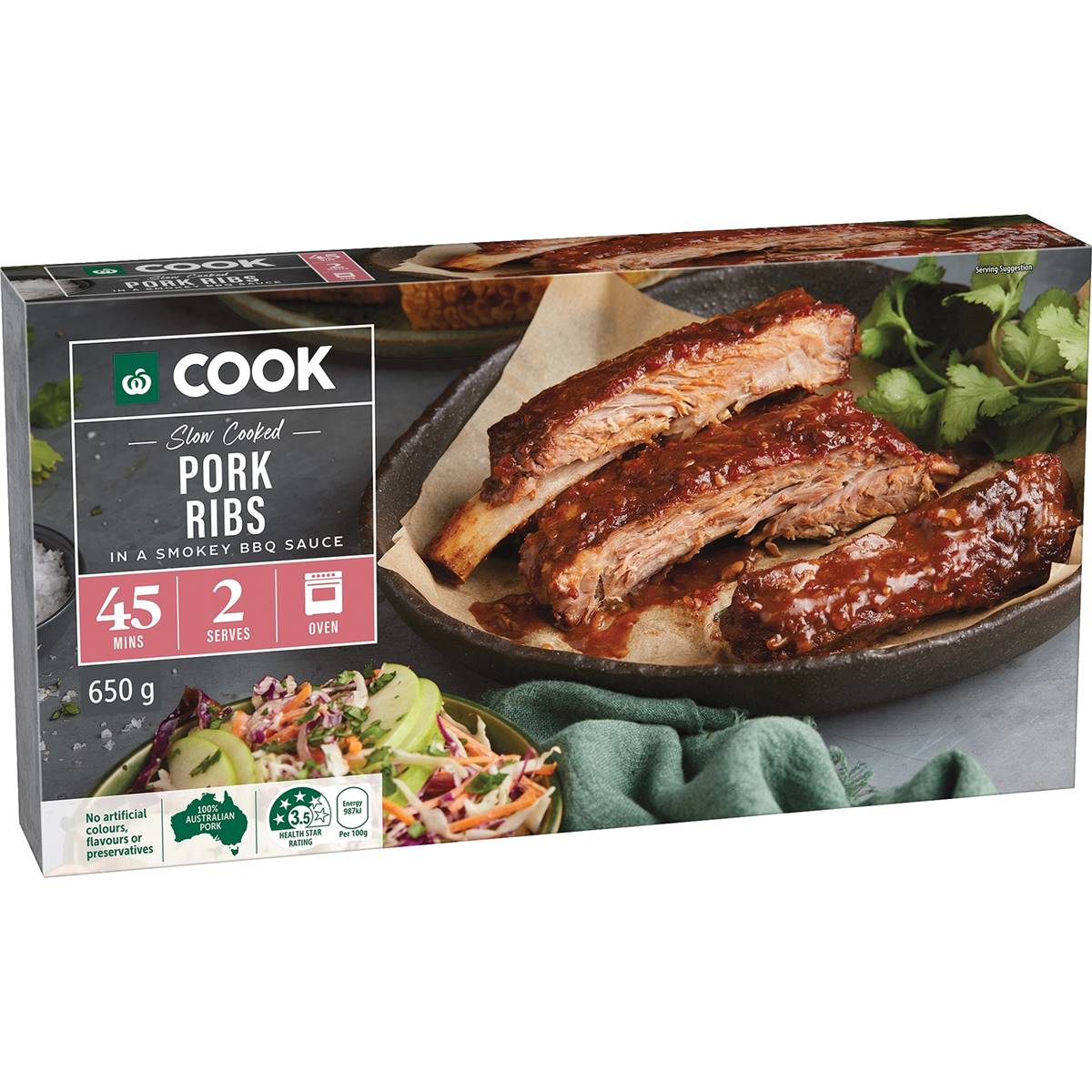 Woolworths Cook Slow Cooked Pork Ribs In Smokey Bbq Sauce 650g | Woolworths