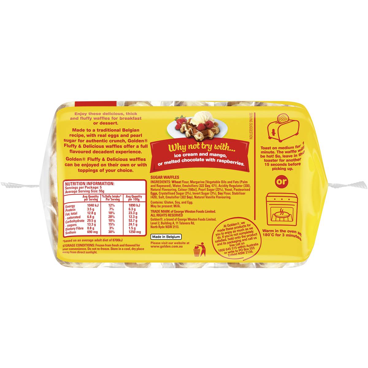 Golden Waffles Fluffy & Delicious 5 Pack | Woolworths