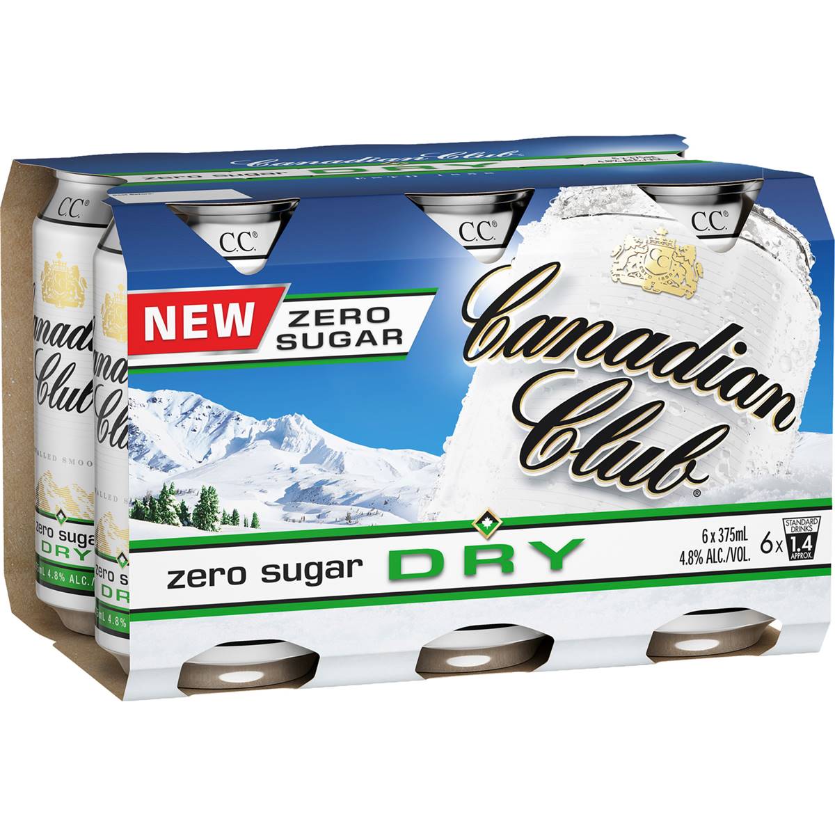 Canadian Club Zero Sugar Dry 375ml | Woolworths