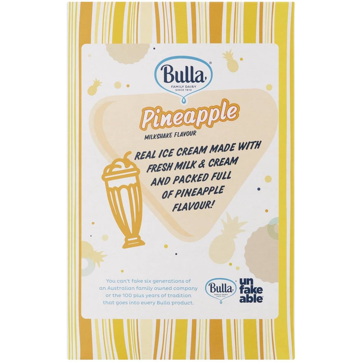 Bulla Crunch Pineapple Milkshake Flavour Ice Cream 8 Pack | Woolworths