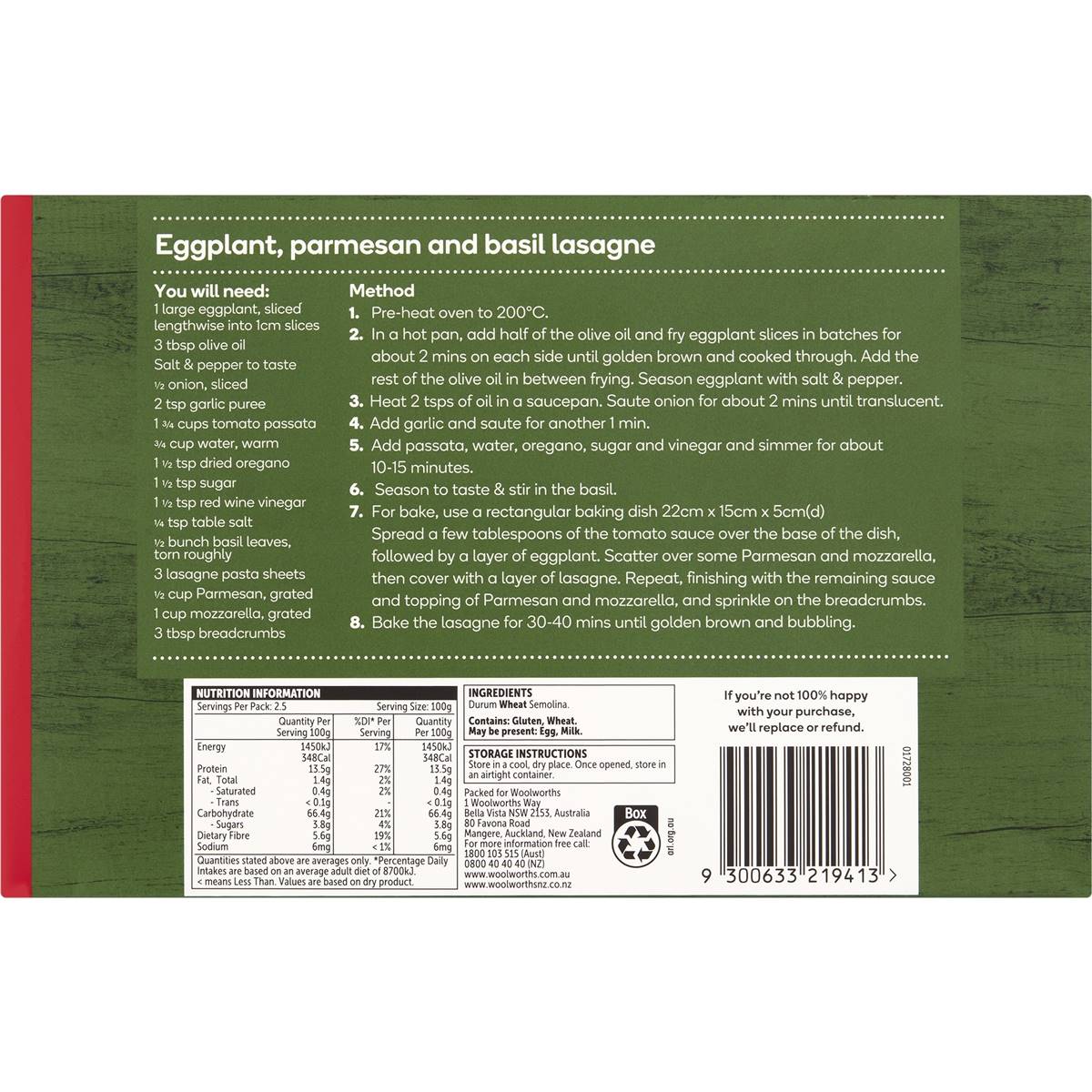 Woolworths Lasagne Sheets 250g | Woolworths