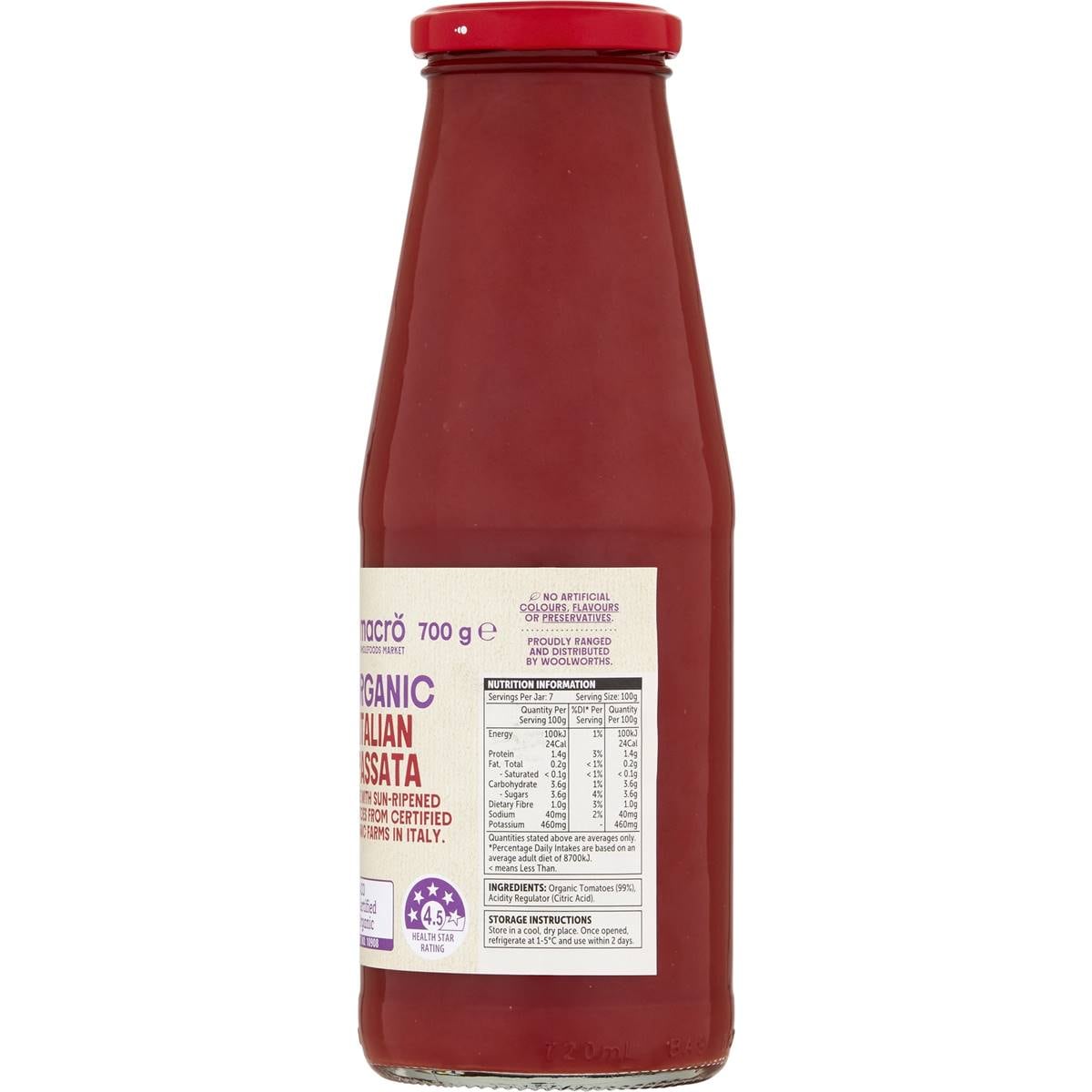 Macro Organic Passata 700g | Woolworths