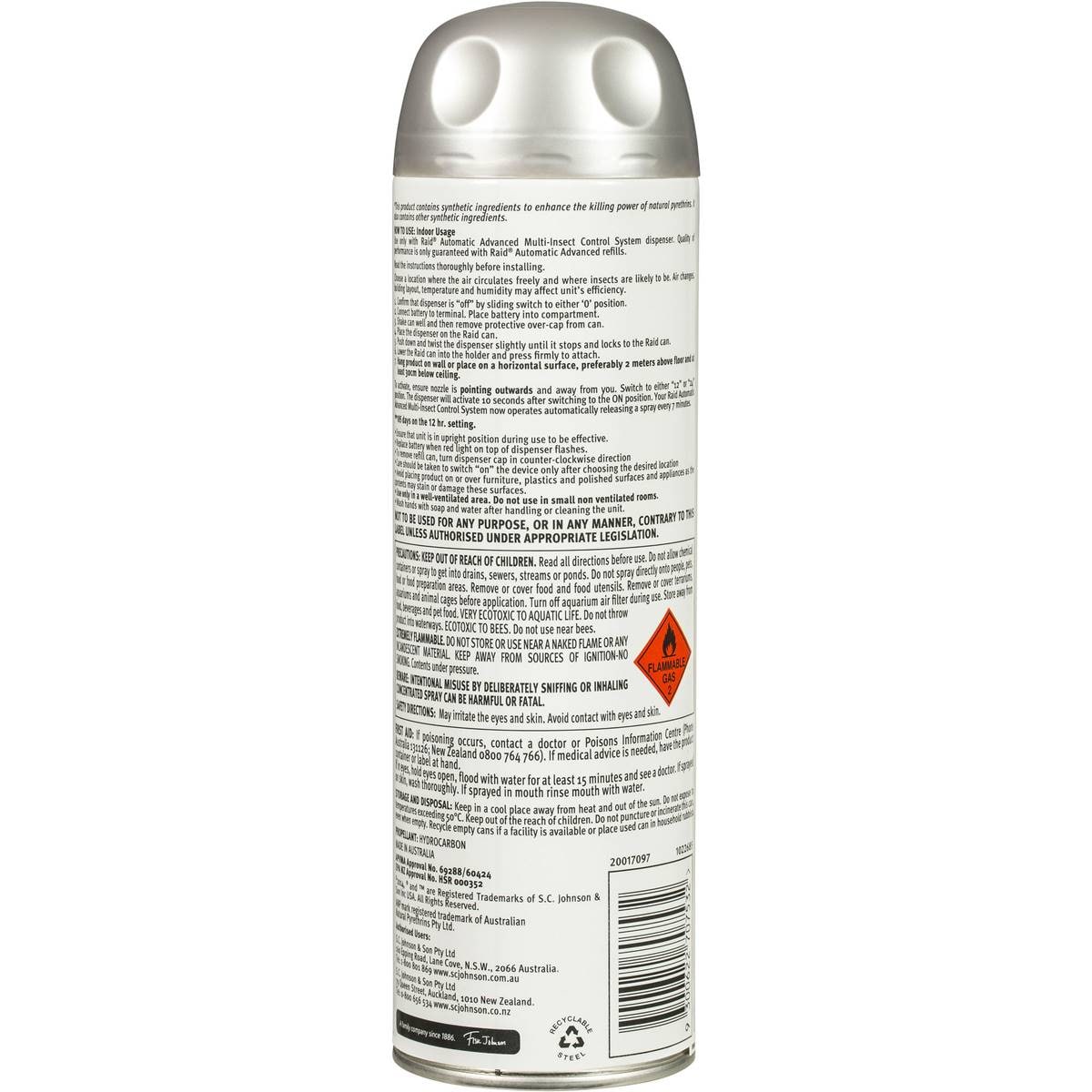 Raid Advanced Auto Insect Control System Indoor Refill 305g | Woolworths