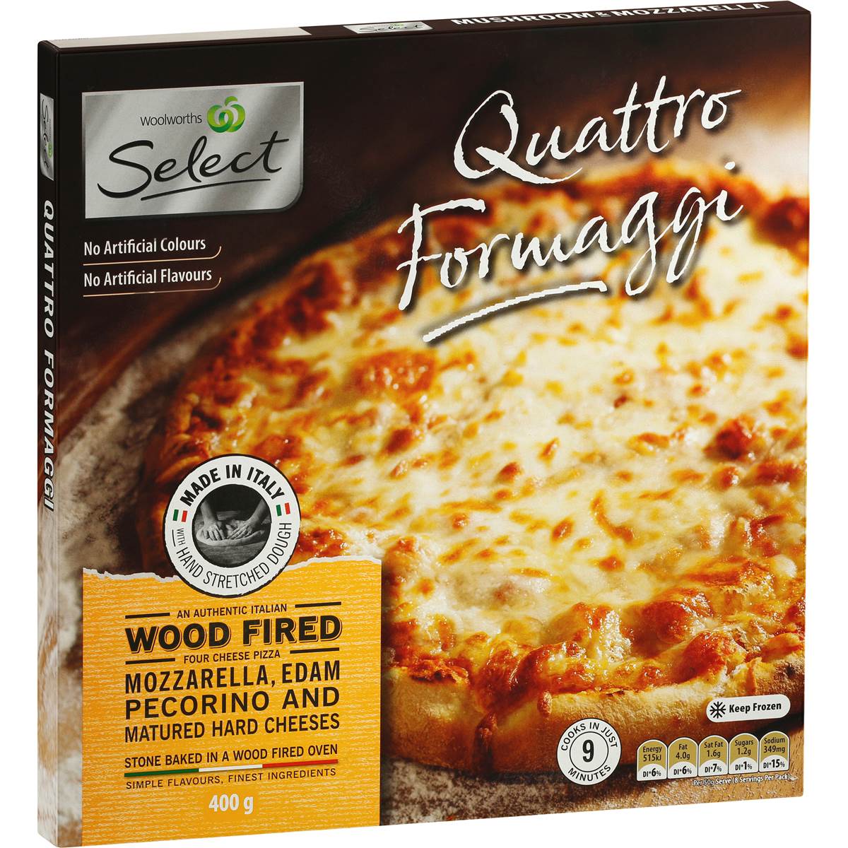 Woolworths Select Pizza Mushroom & Mozzarella 410g | Woolworths