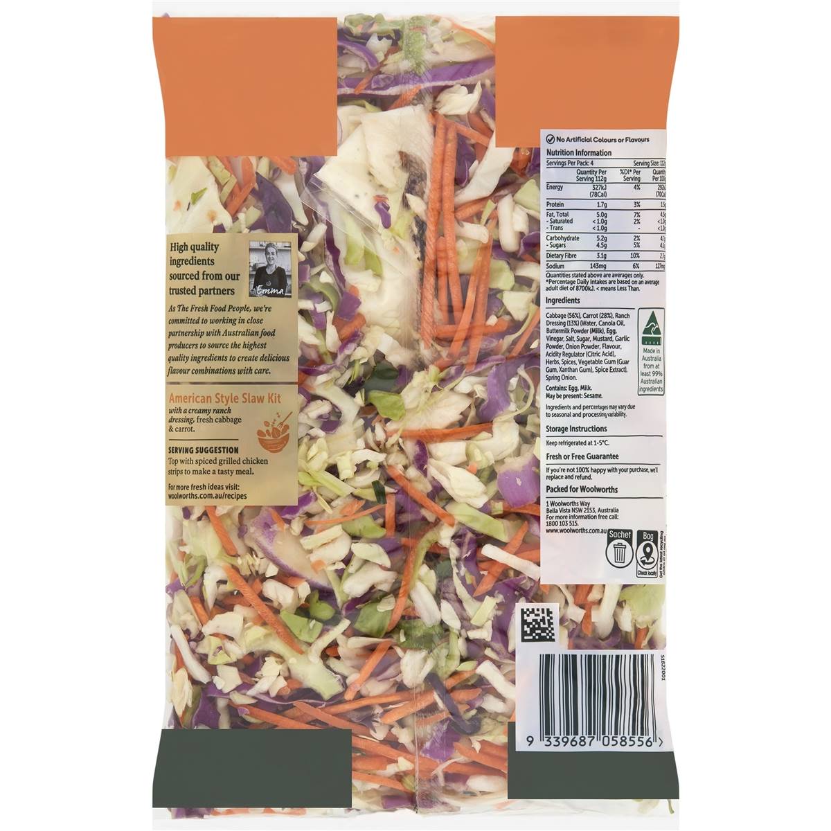 Woolworths American Style Slaw Kit 450g | Woolworths