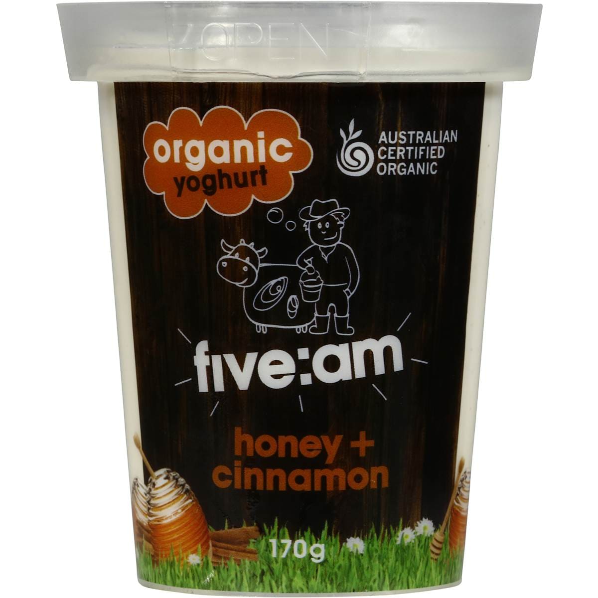 Five:am Organic Honey & Cinnamon Yoghurt 170g | Woolworths