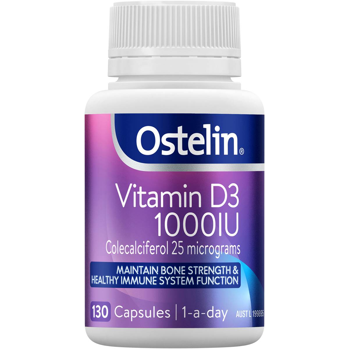 Ostelin Vitamin D 1000iu D3 Capsules For Bone Health + Immunity 130 ...