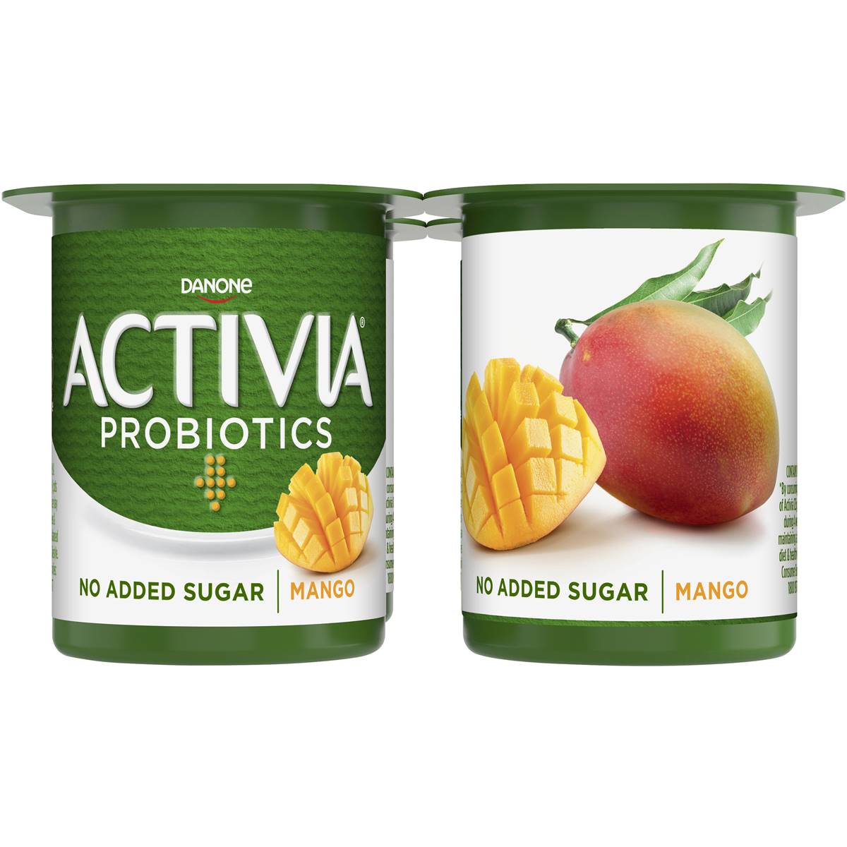 Activia Danone Probiotic Yoghurt No Added Sugar Mango 125g X 4 Pack ...