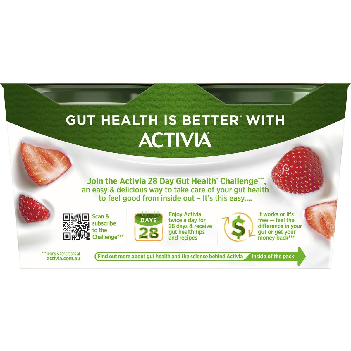 Activia Danone Probiotic Yoghurt No Added Sugar Strawberry 125g X 4 ...