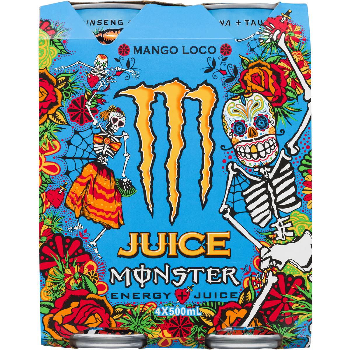 Monster Energy Juice Mango Loco 500ml X4 Pack | Woolworths