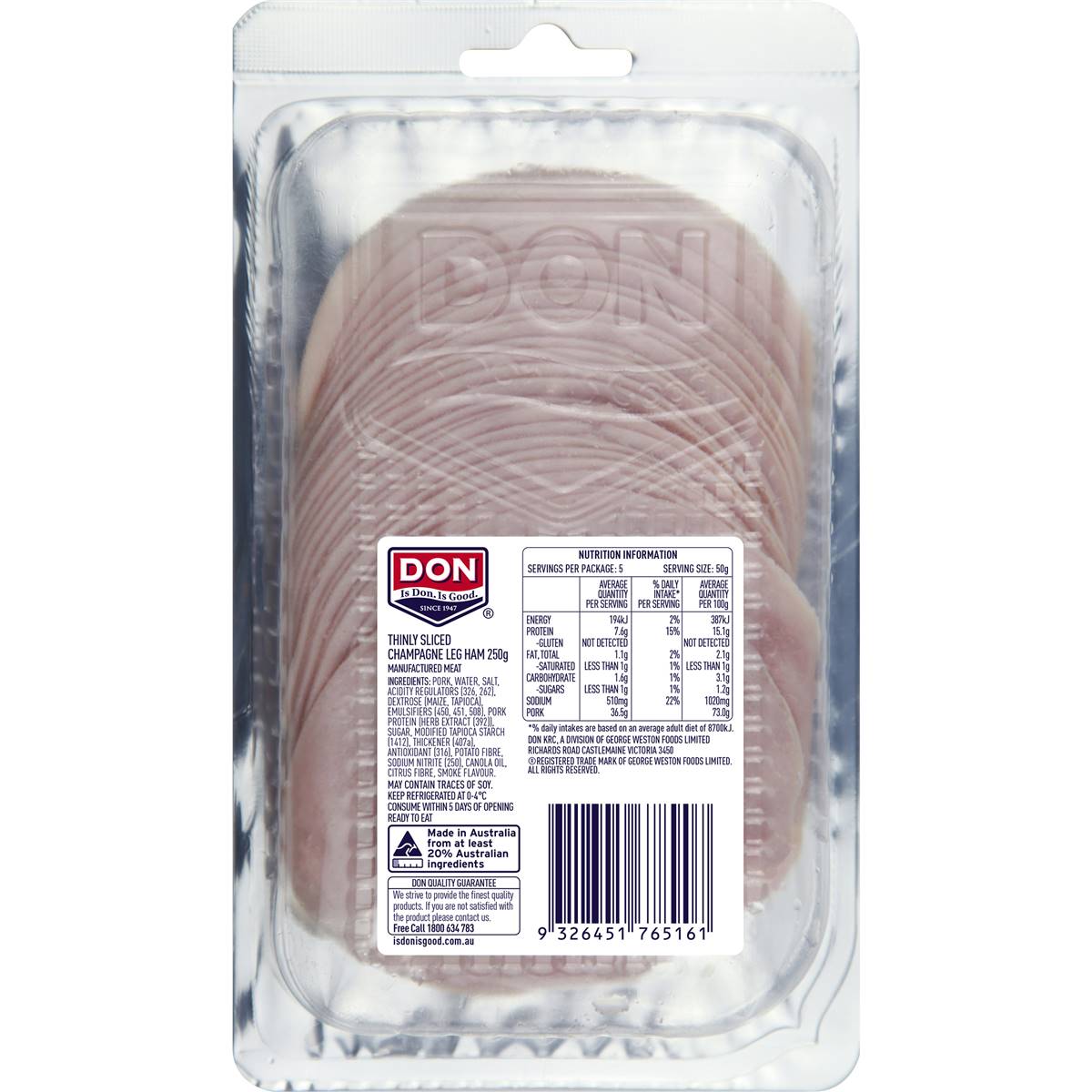 Don Ham Shaved Champagne 250g | Woolworths