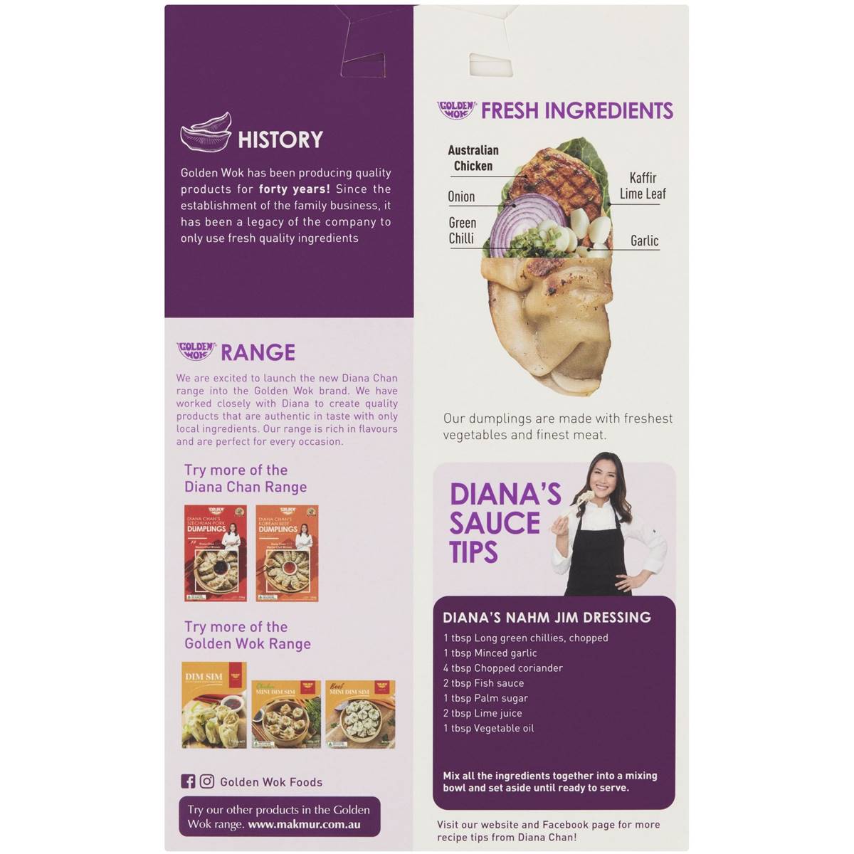 Golden Wok Diana Chan Thai Chicken Dumpling 230g | Woolworths