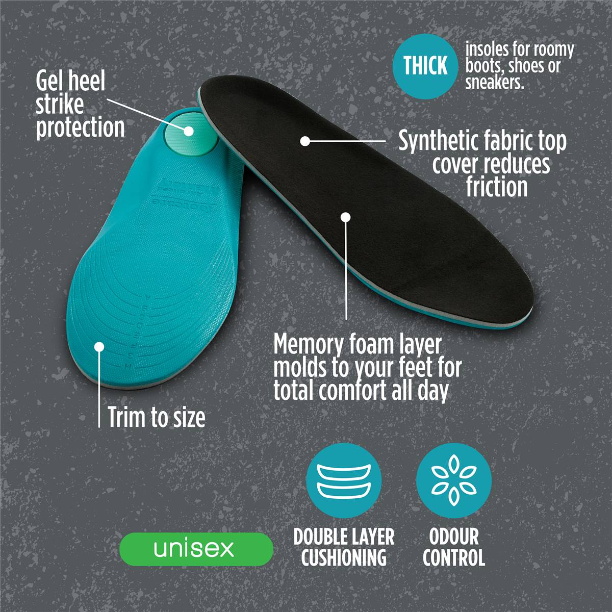 Maseur Footcare Advanced Memory Foam Insole 1 Pair | Woolworths