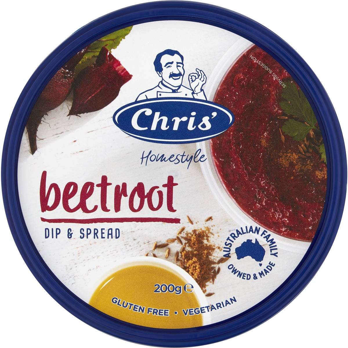 Chris' Dips Egyptian Beetroot 200g | Woolworths