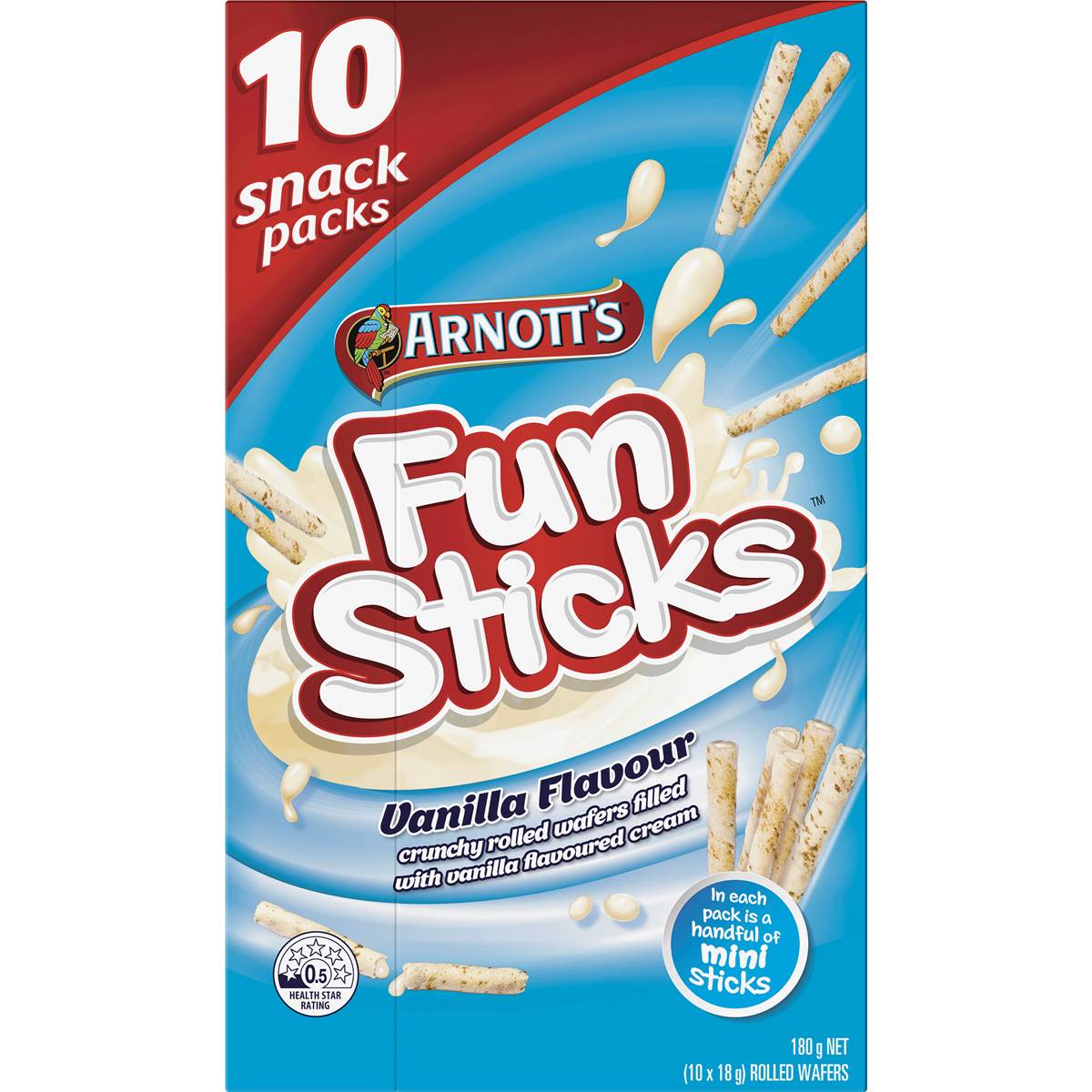 Arnott's Fun Sticks Vanilla Multipack 180g | Woolworths