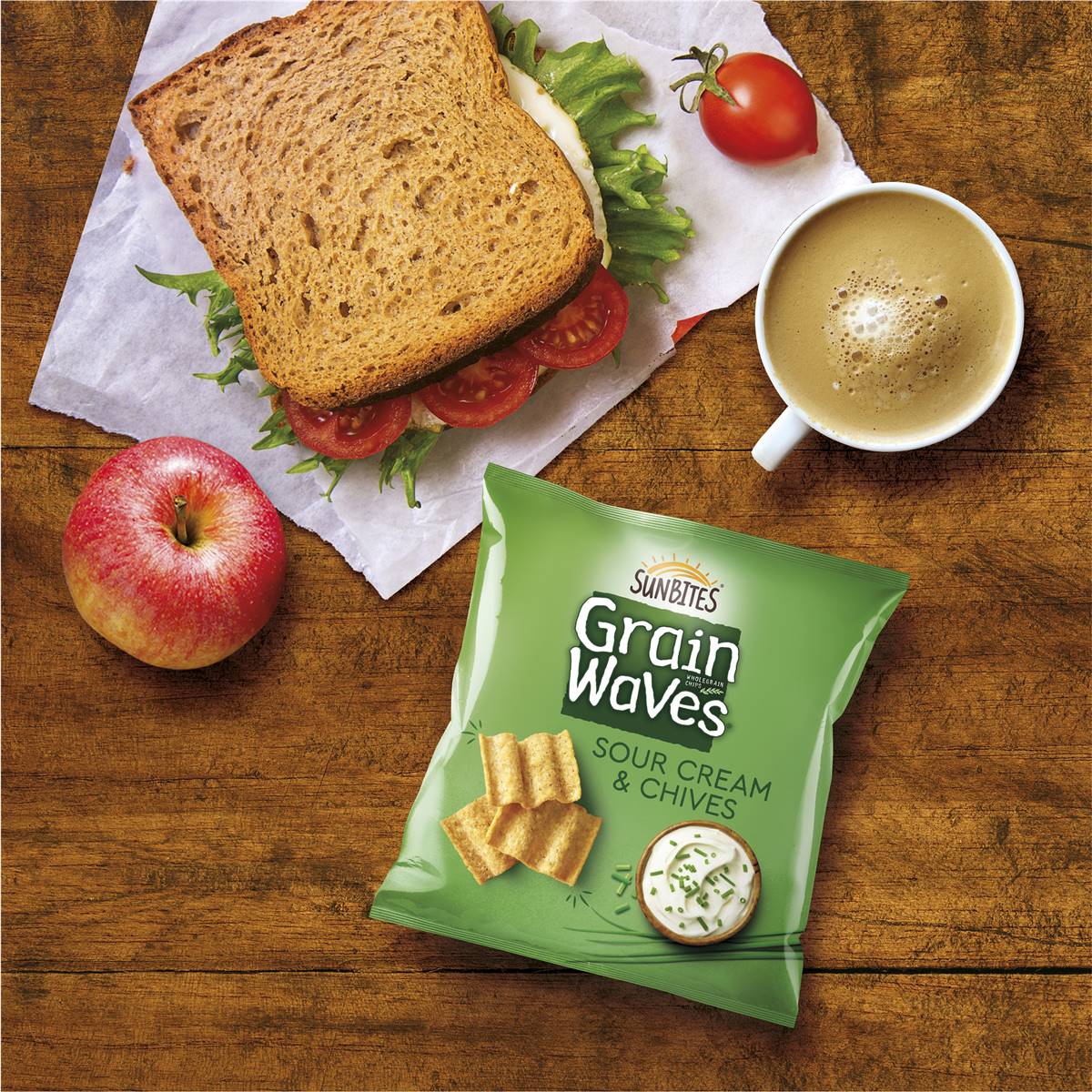 Sunbites Grain Waves Snacks Multipack Sour Cream & Chives Share Pack 5 ...