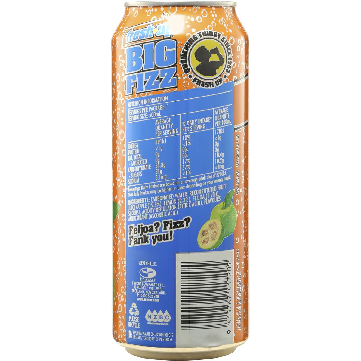 Fresh Up Big Fizz Drink Feijoa Burst 500ml | Woolworths