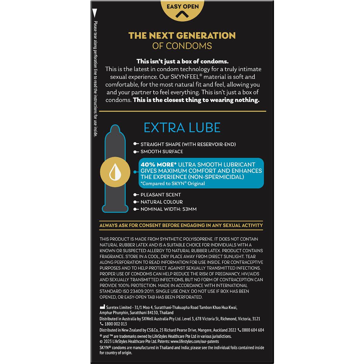 Skyn Condoms Skyn Extra Lubricated 10 Pack | Woolworths