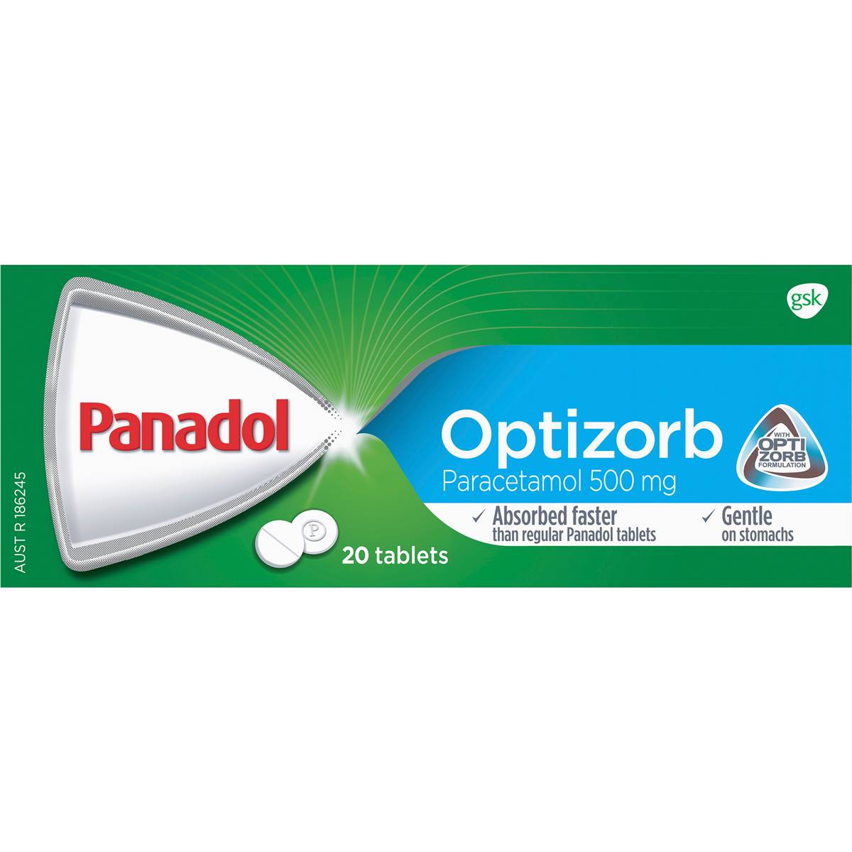 Panadol With Optizorb Paracetamol For Fast Pain Relief 500mg 20 Pack ...
