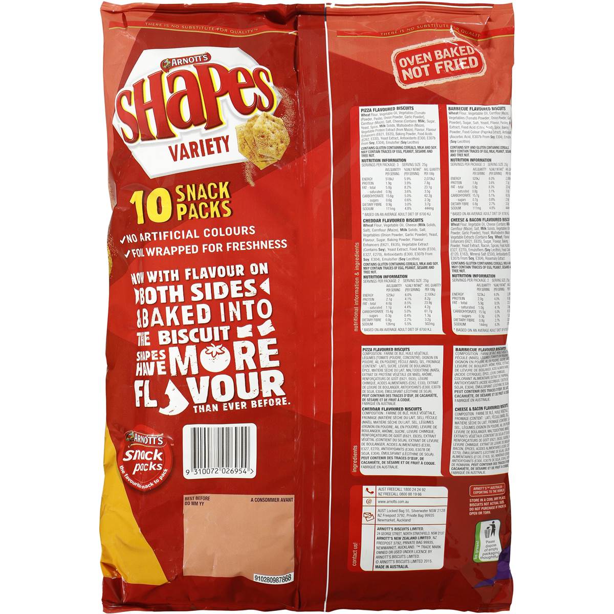 Arnott's Shapes Variety 10pk 250g | Woolworths Arnott's Shapes Variety 10pk 250g | Woolworths