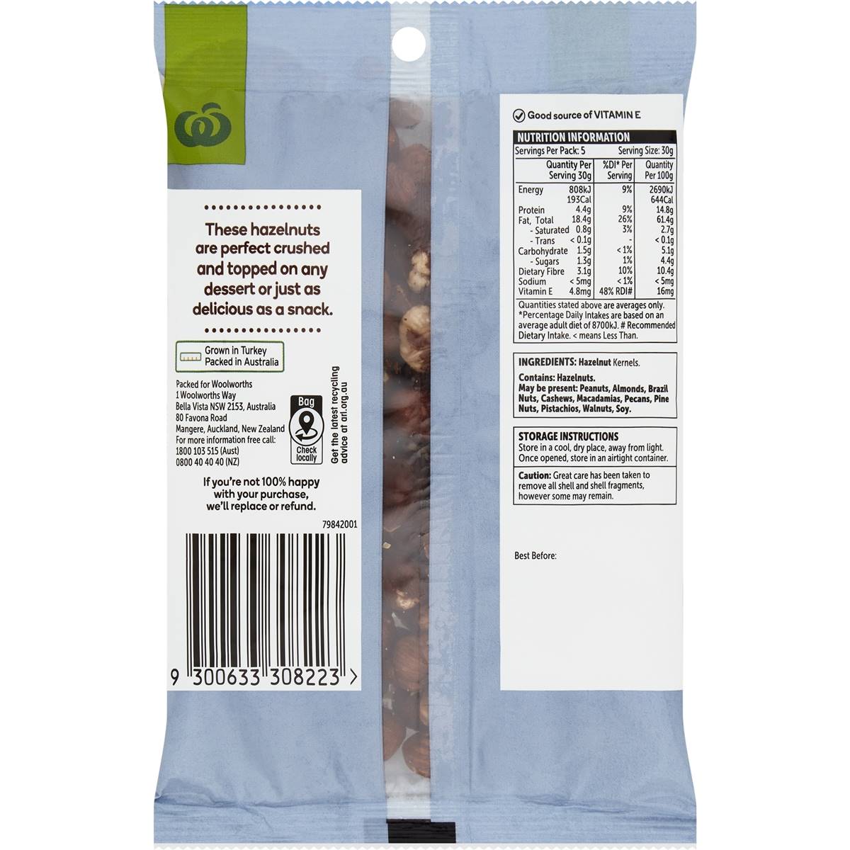 Woolworths Hazelnuts 150g | Woolworths