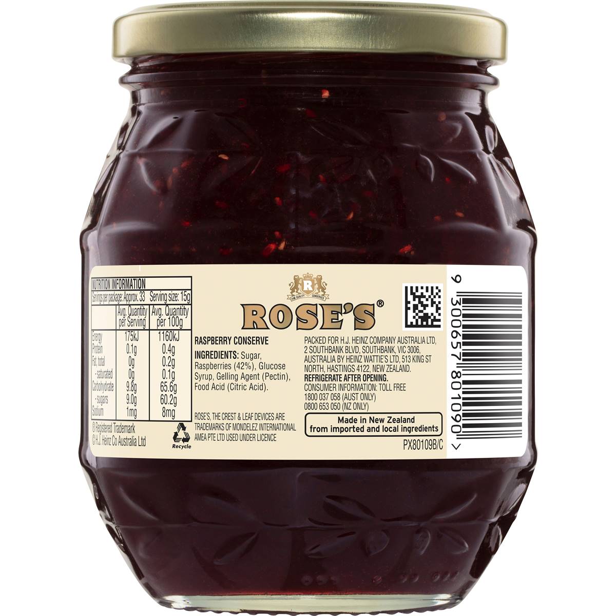 Rose's Raspberry Jam Conserve 500g | Woolworths