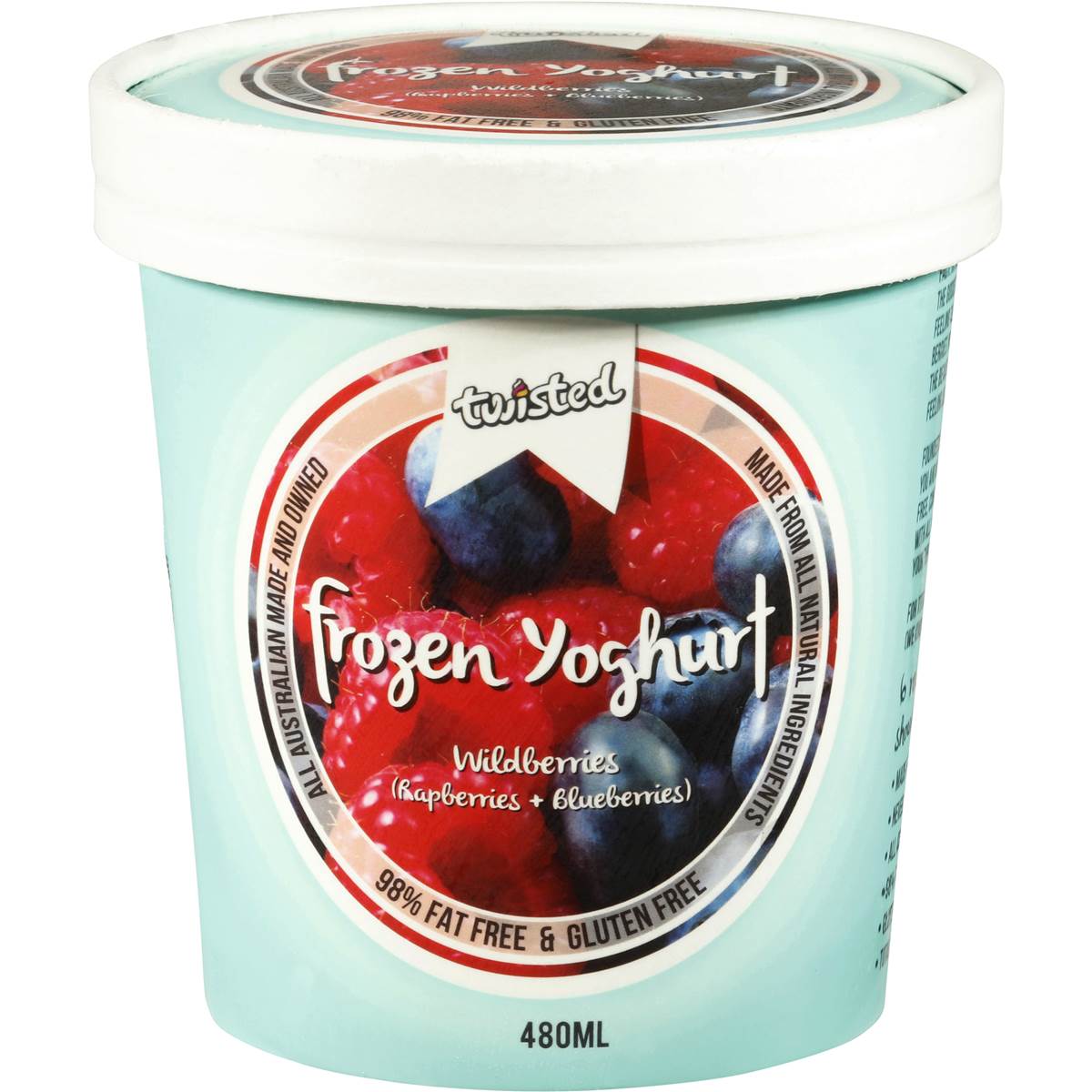Twisted Frozen Yoghurt Blueberry & Raspberry 450ml Tub | Woolworths