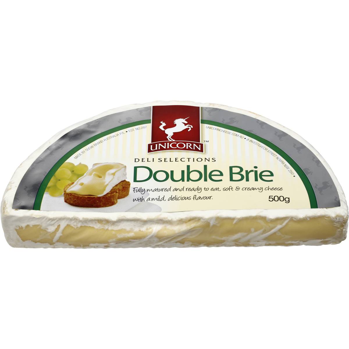 Unicorn Double Brie Cheese 500g | Woolworths