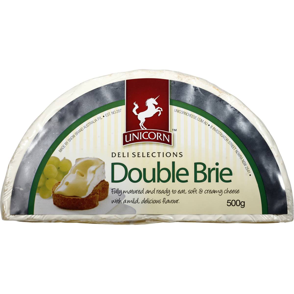 Unicorn Double Brie Cheese 500g | Woolworths