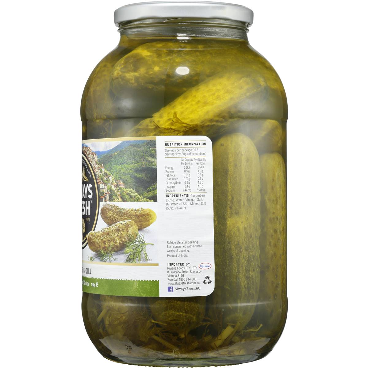 Always Fresh Cucumbers Dill 1.90kg | Woolworths