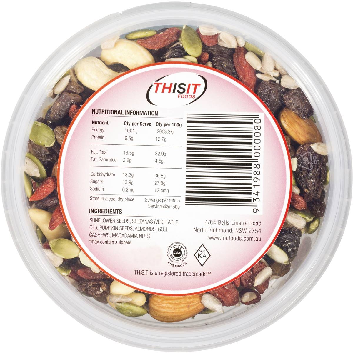 Thisit Snacks Goji Nuts And Seeds 250g | Woolworths