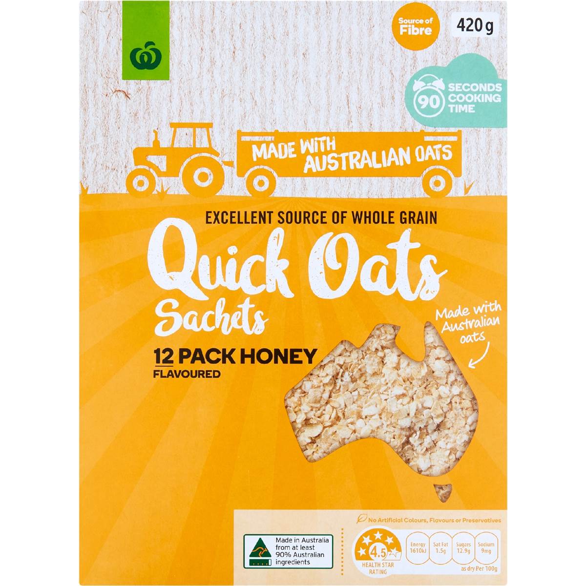Woolworths Honey Quick Oats Sachets 12 Pack | Woolworths