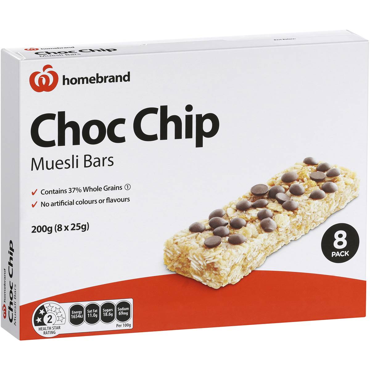 Homebrand Choc Chip Museli Bar 8 Pack 200g Woolworths Homebrand Choc Chip Museli Bar 8 Pack 200g Woolworths