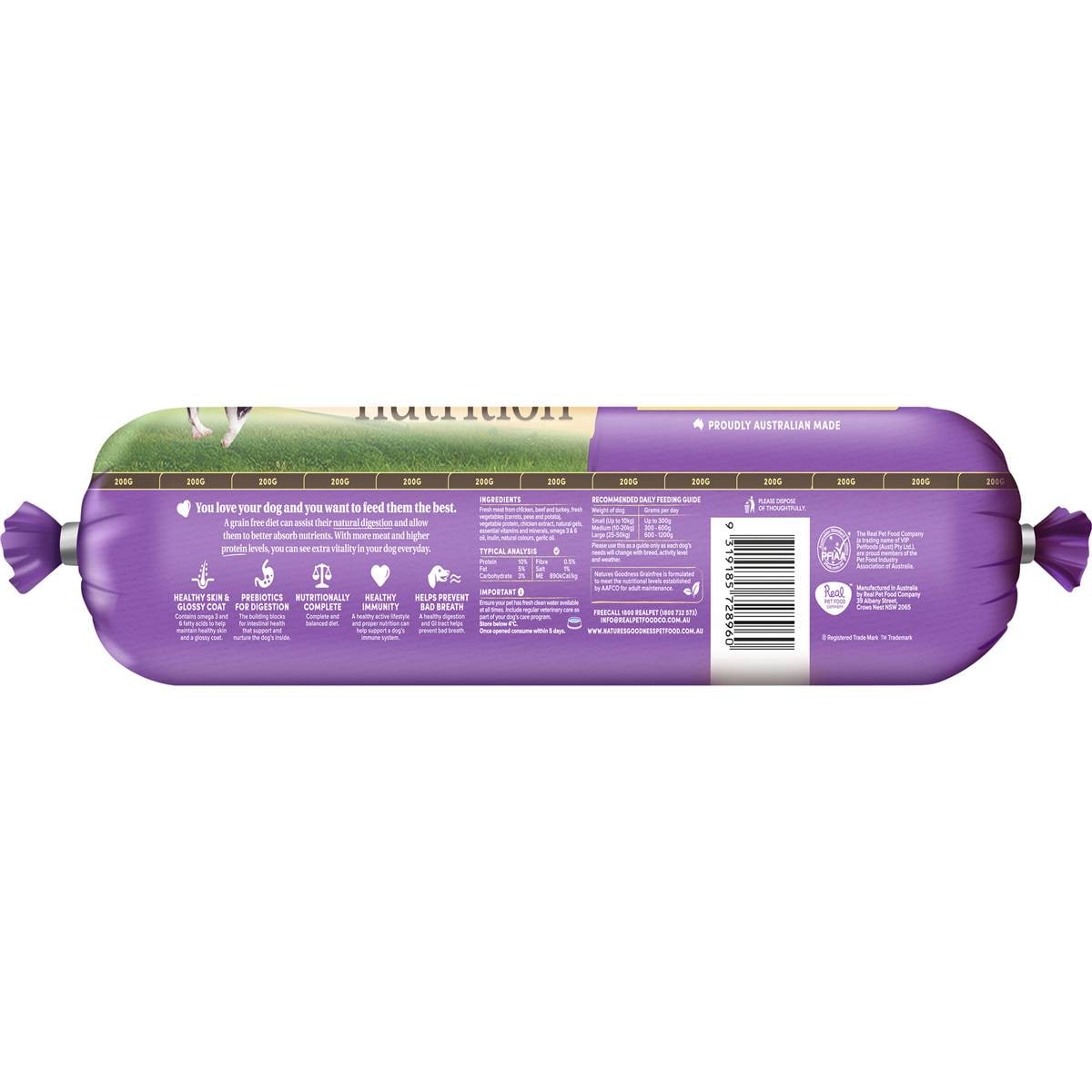 Natures Goodness Grain Free Mature Chilled Fresh Dog Food Roll Turkey 2 ...