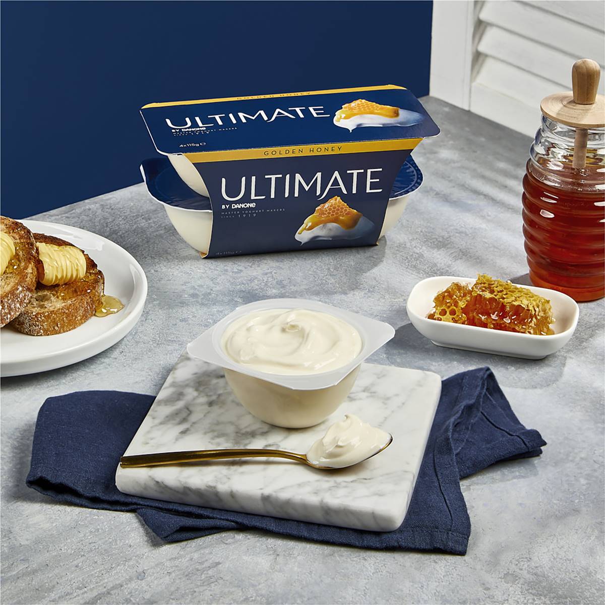 Ultimate Danone Double Cream Yoghurt Honey 115g X 4 Pack | Woolworths