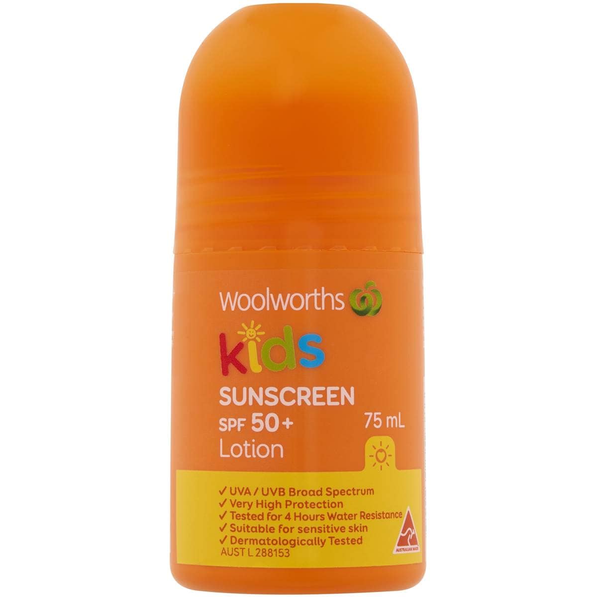 Woolworths Kids Sunscreen Spf 50+ Roll On 75ml | Woolworths