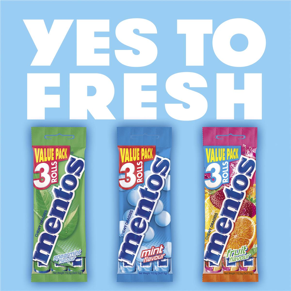 Mentos Mints Spearmint 3 Pack | Woolworths