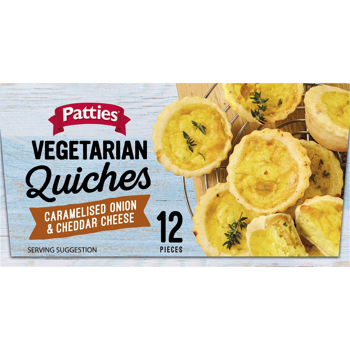 Patties Mini Party Quiche Caramelised Onion & Cheese 12 Pack | Woolworths