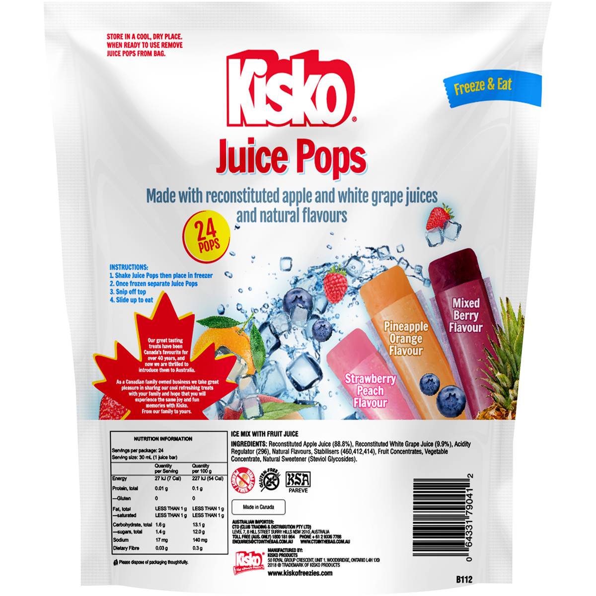 Kisko Juice Pops 24x30ml | Woolworths