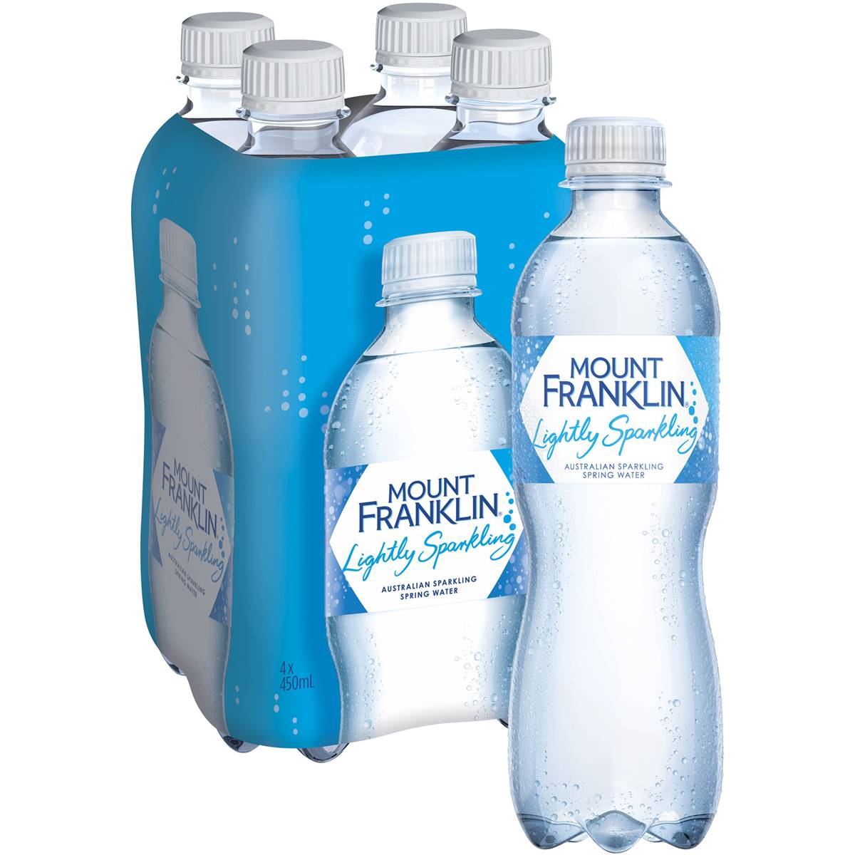 Mount Franklin Lightly Sparkling Water Natural Multipack Bottles 450ml X4 Pack | Woolworths