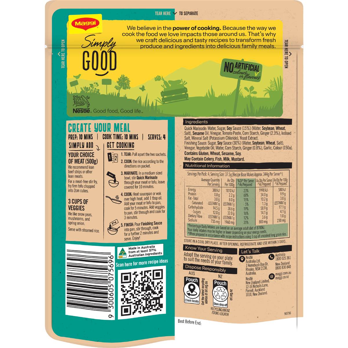 Maggi Stir Fry Asian Style Teriyaki Sesame Flavour 150g | Woolworths