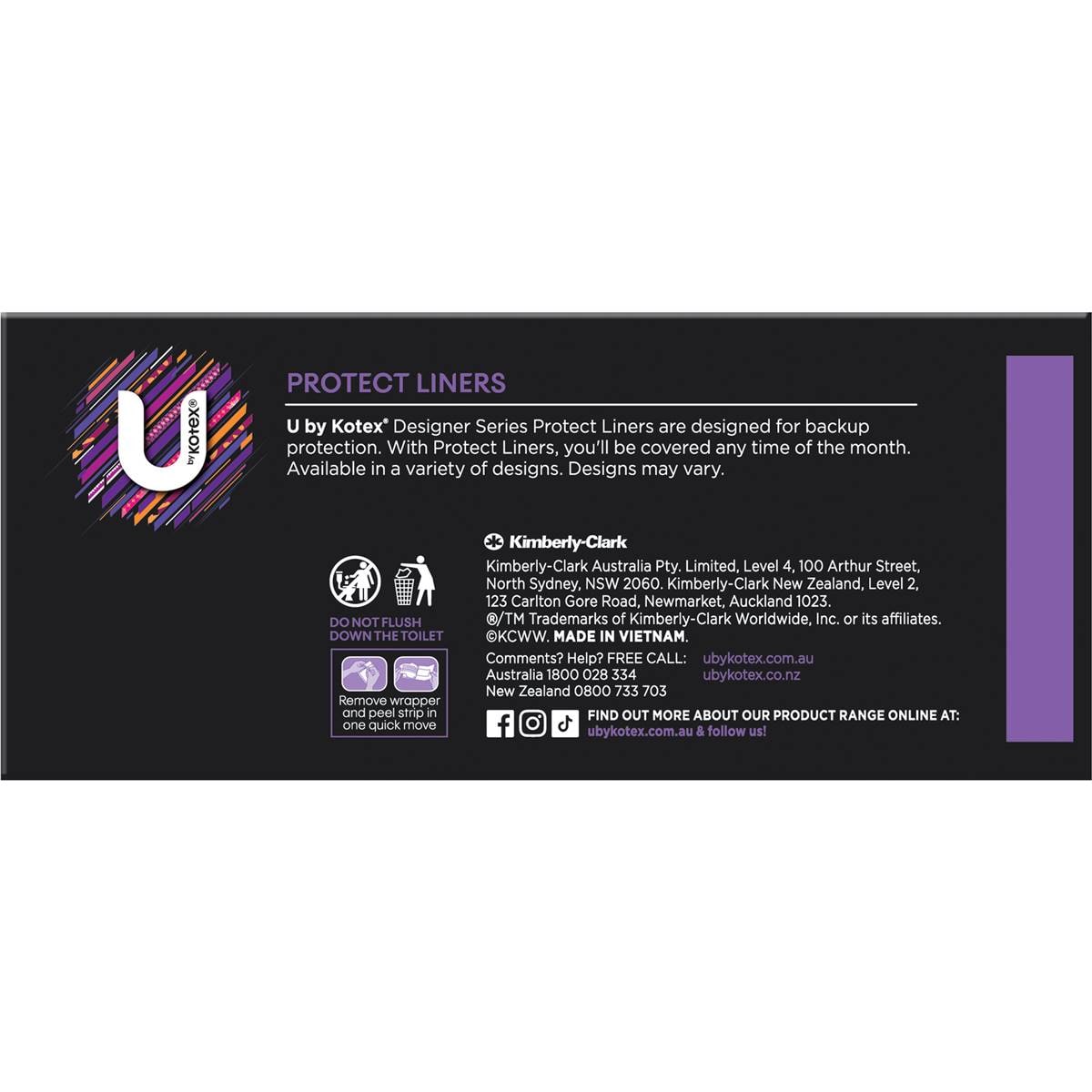 U By Kotex Designer Series Liners Protect Liners 30 Pack | Woolworths
