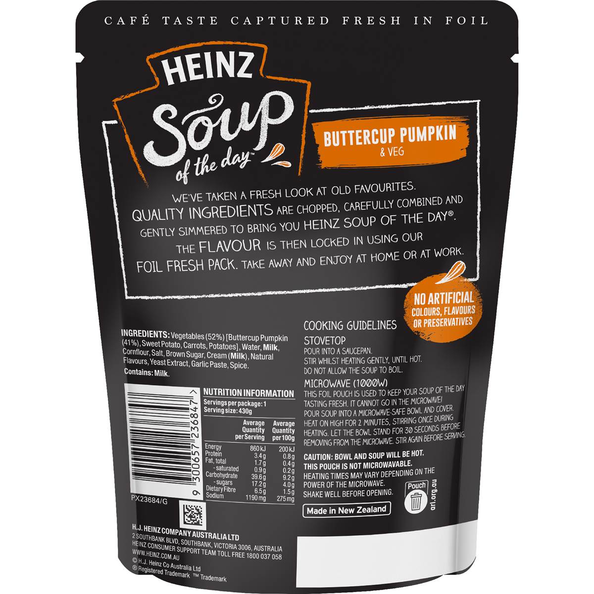 Heinz Soup Of The Day Buttercup Pumpkin & Veg Soup Pouch 430g | Woolworths