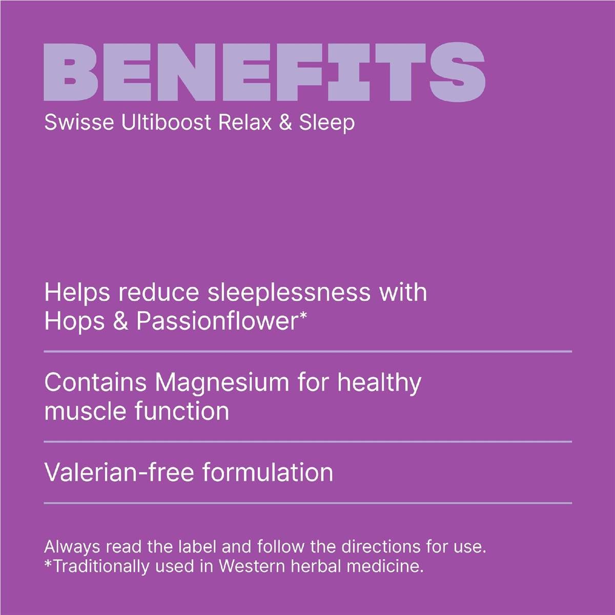 Swisse Ultiboost Relax + Sleep Tablets For Sleep Support 60 Pack ...