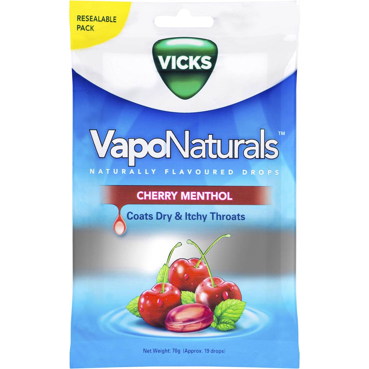 Vicks Vaponaturals Cherry Menthol 19 Pack | Woolworths