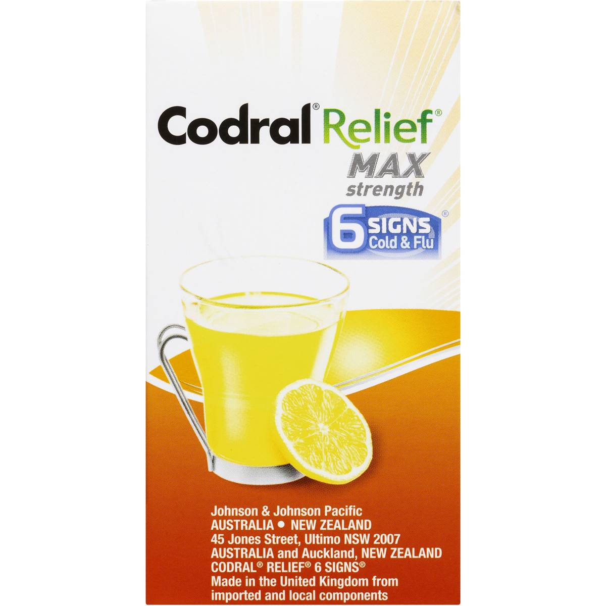 Codral Relief 6 Signs Max Strength Hot Lemon Drink 10 Pack | Woolworths